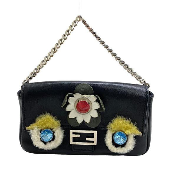Fendi | Bags | Fendi Micro Baguette Monster Shoulder Bag Black Womens ...